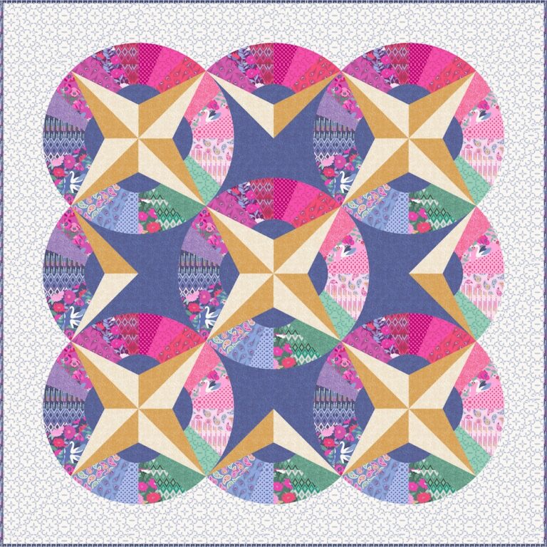 Fandango Quilt Kit - Enchanted Bloom (White) - Petting Fabric