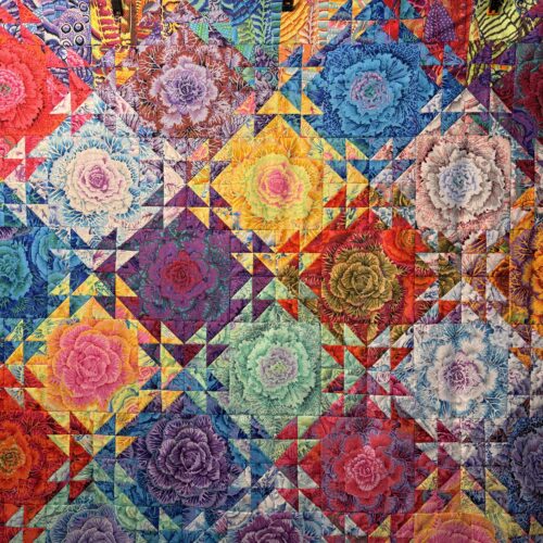 Shimmering Triangles Quilt Kit featuring Kaffe Fassett - Petting Fabric